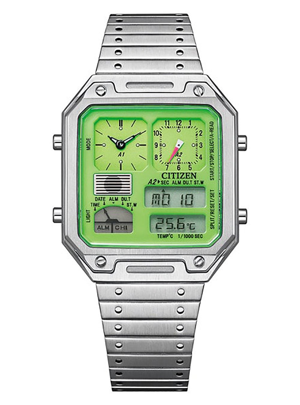 CITIZEN COLLECTION RECORD LABEL THERMO SENSOR ANA-DIGI TEMP JG2120-65W ...
