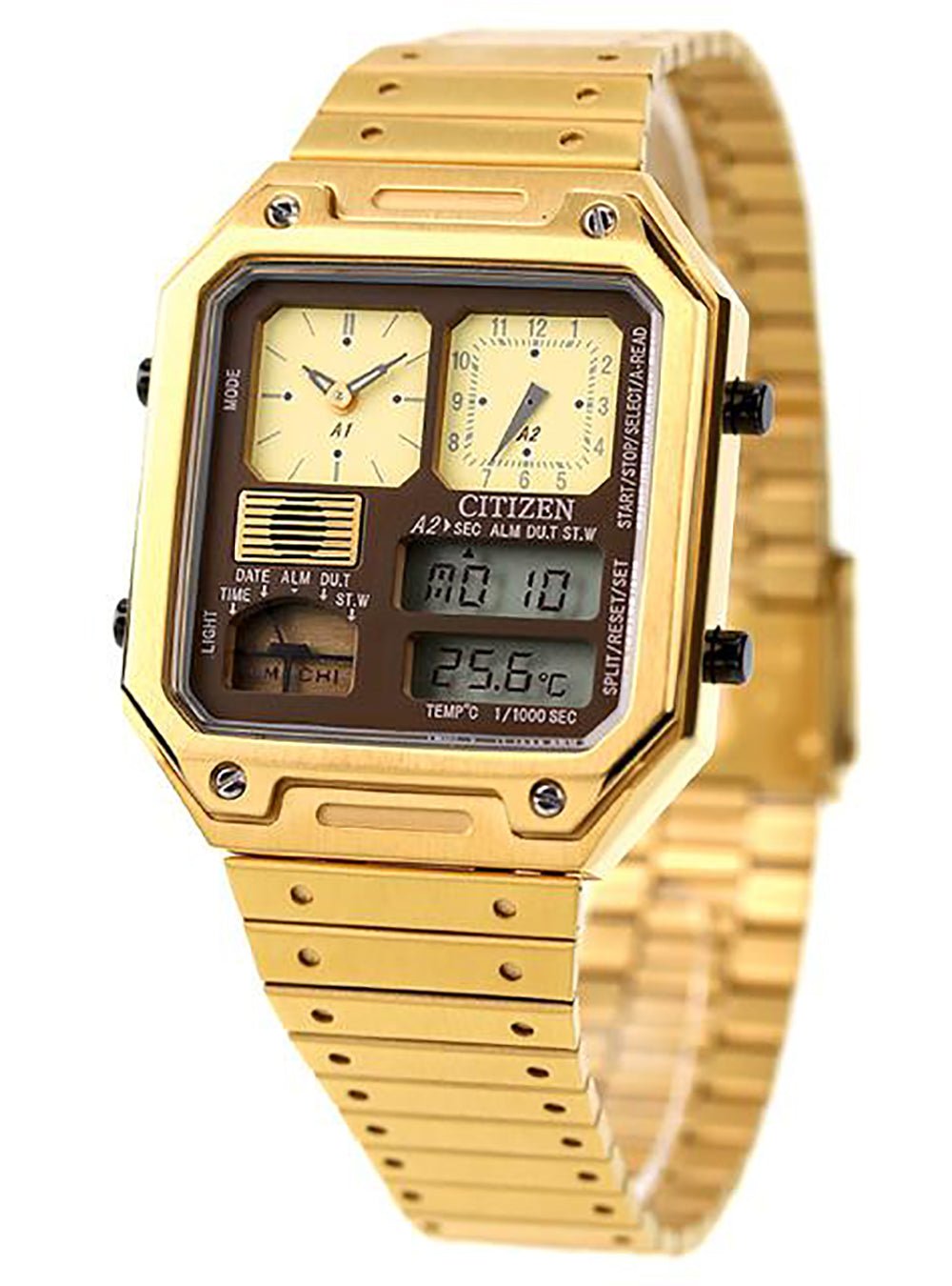 CITIZEN COLLECTION RECORD LABEL THERMO SENSOR ANA-DIGI TEMP JG2122-60W ...