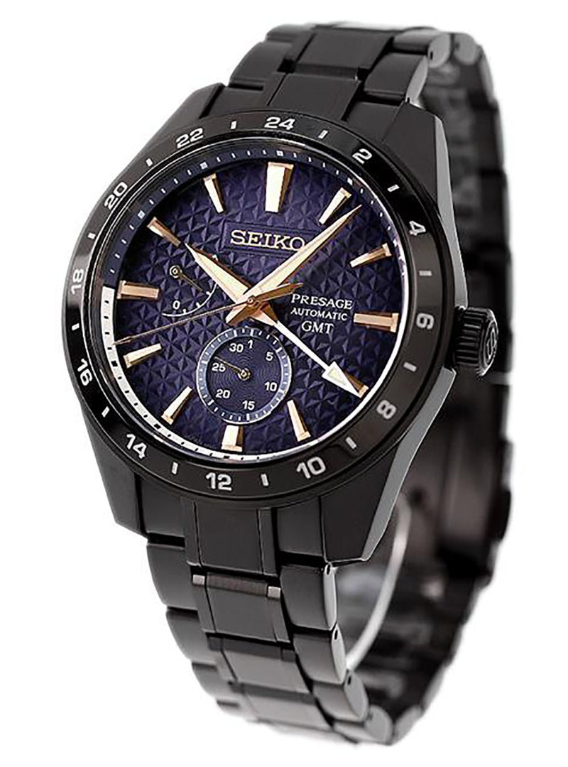 SEIKO PRESAGE PRESTIGE LINE AUTOMATIC GMT SHARP EDGED SERIES LIMITED E ...