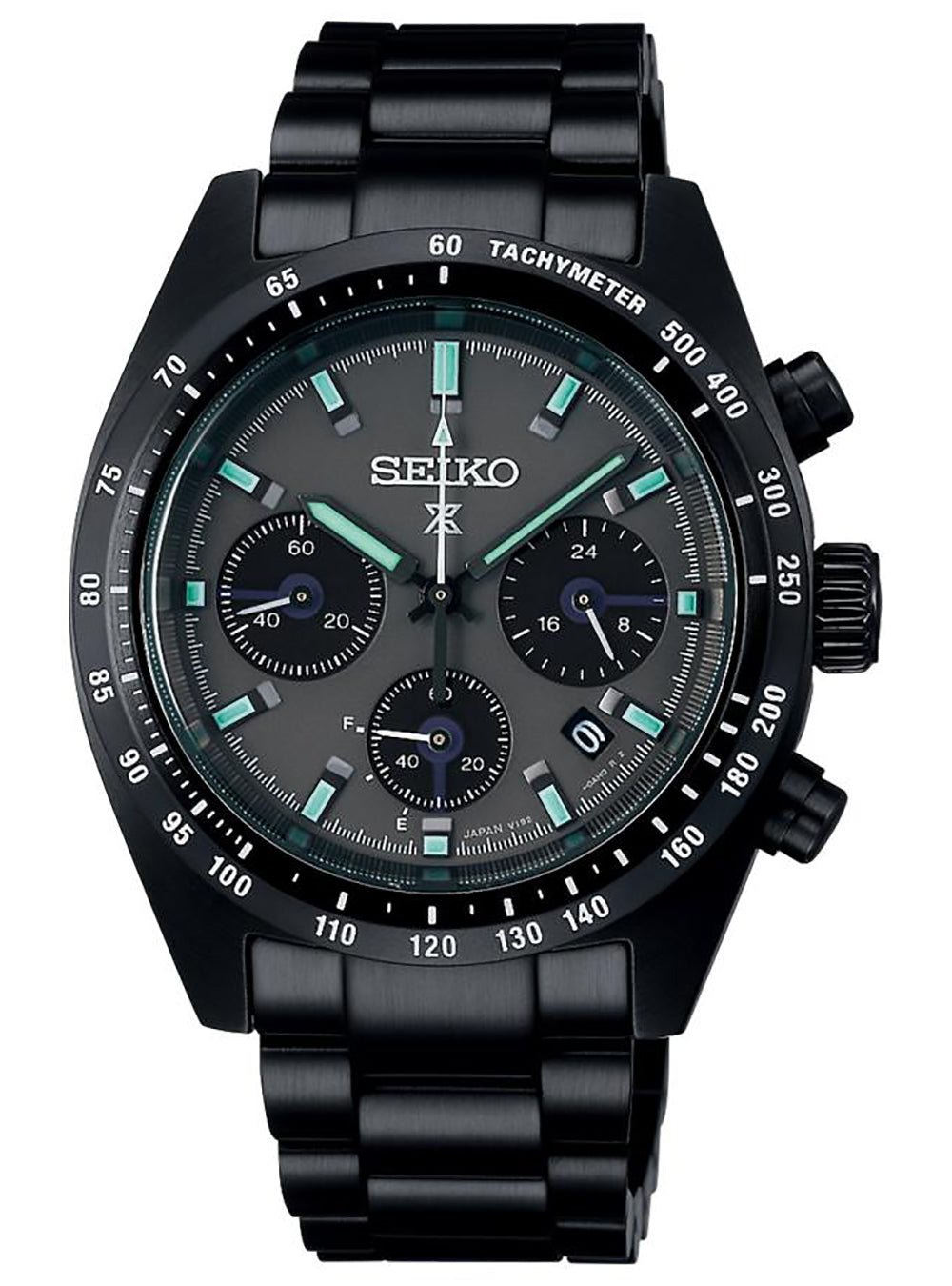 SEIKO PROSPEX SPEEDTIMER SOLAR CHRONOGRAPH THE BLACK SERIES SBDL103 MA ...